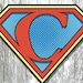 Superhero Initial c Sign Large 26x20 | Etsy