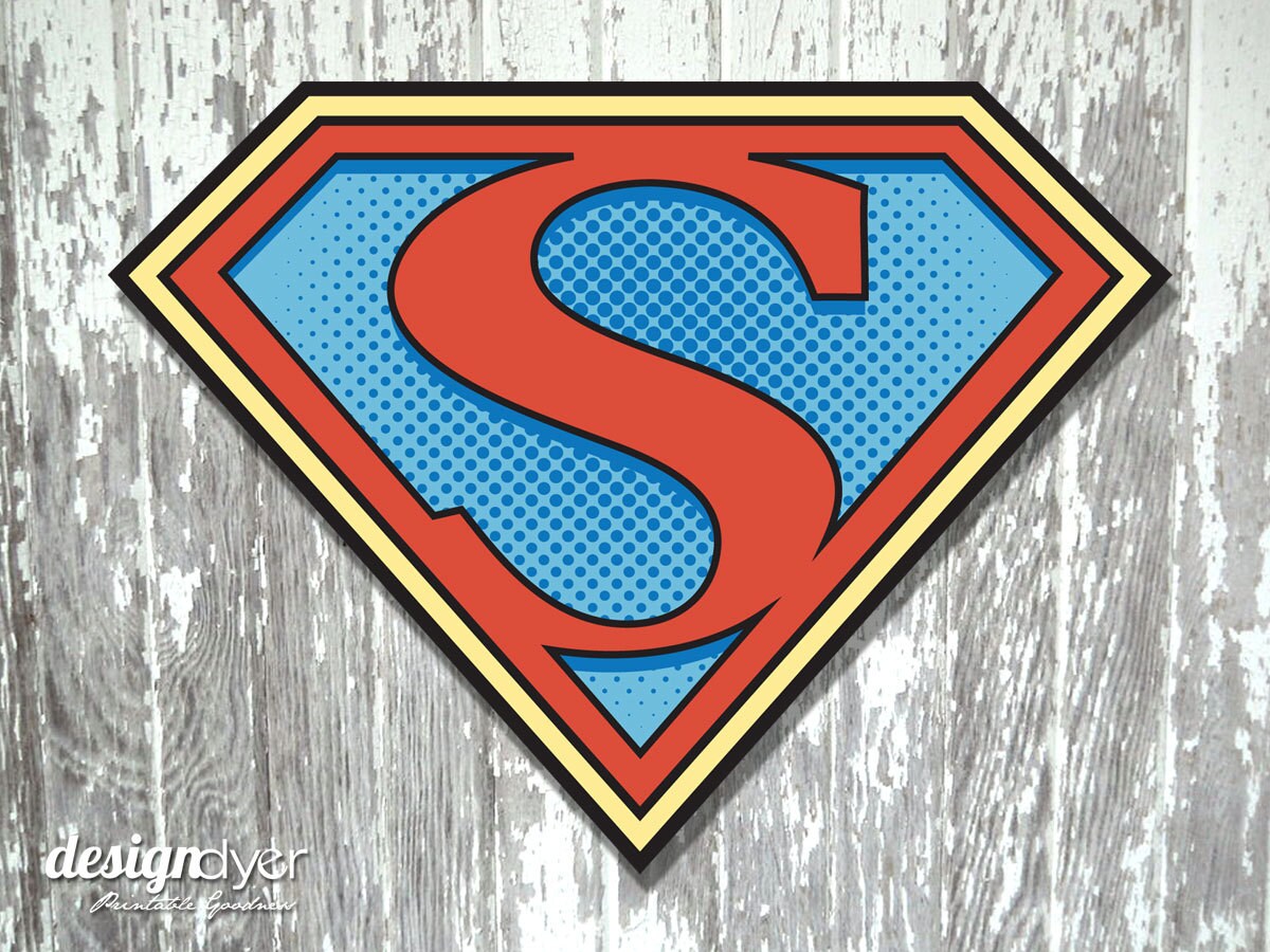 Superhero Initial "s" Sign Large 26"x20" DIY Printable Instant Download ...