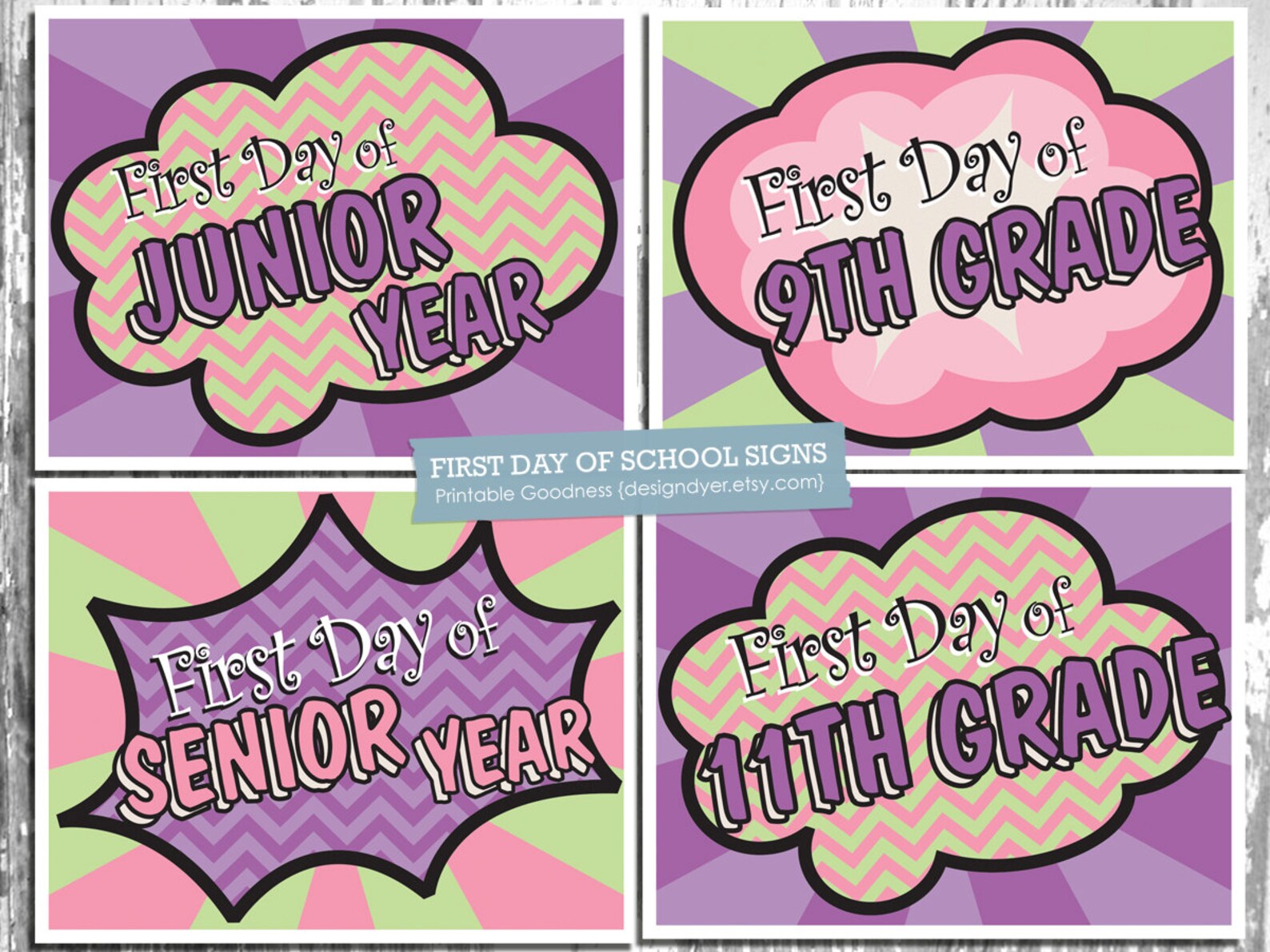 First Day of School Printable Signs Pre-k Through Grade 12 | Etsy