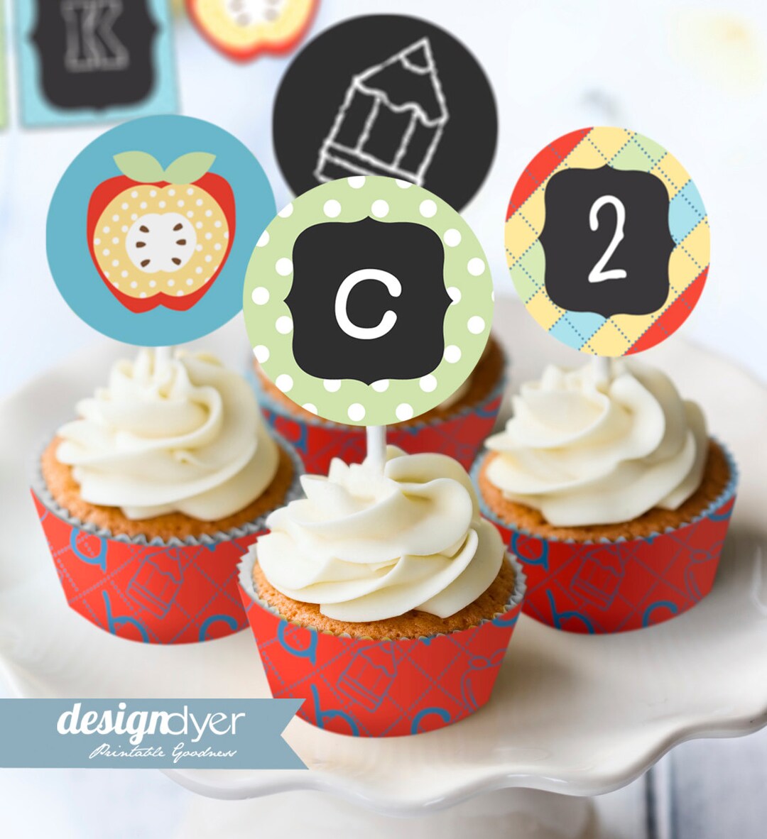 Back to School Party Printables - Welcome Back Banner, Cupcake Toppers ...