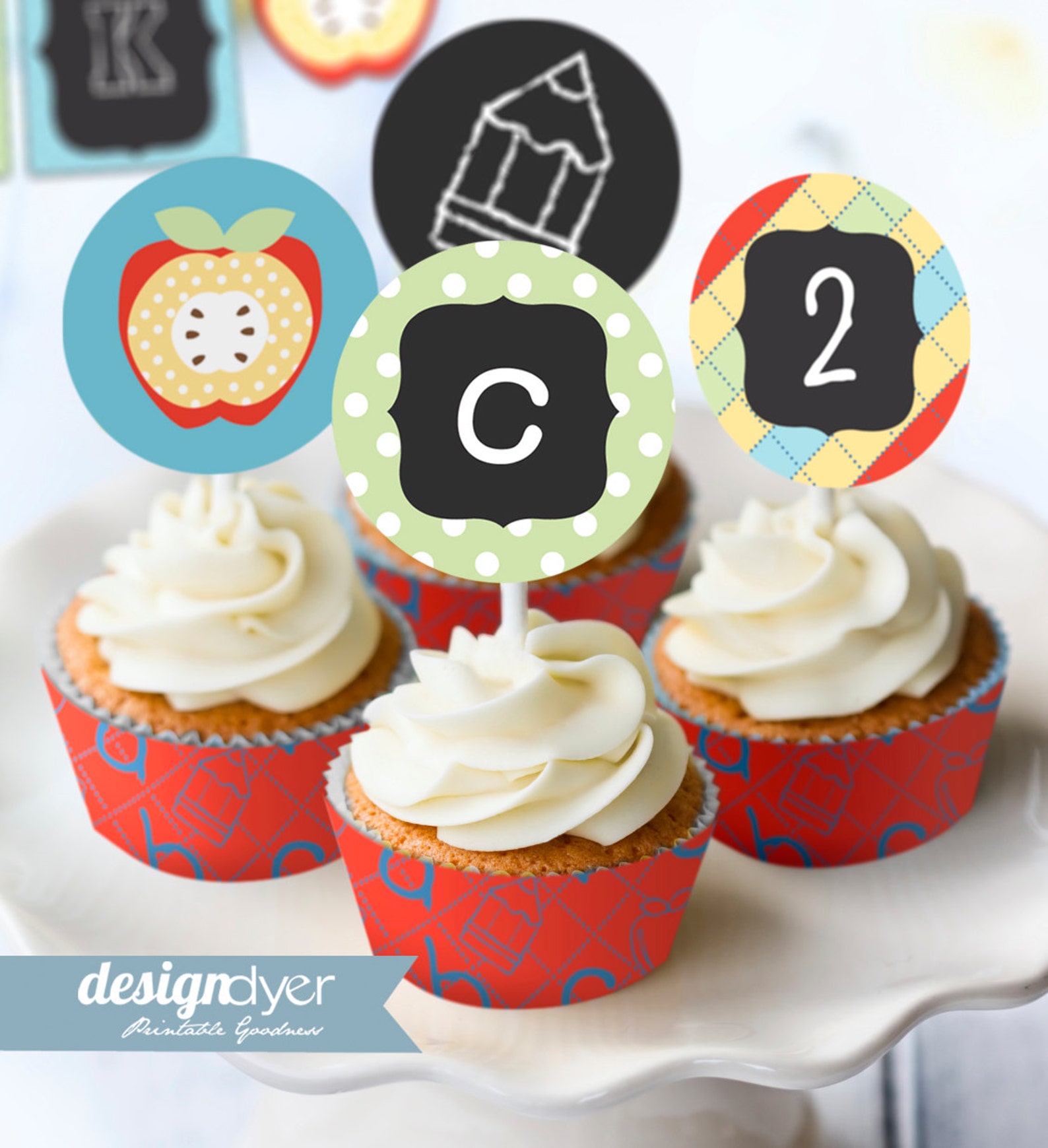 Back to School Party Printables Welcome Back Banner, Cupcake Toppers ...