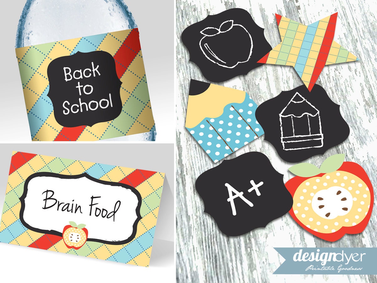 Back to School Party Printables - Welcome Back Banner, Cupcake Toppers ...