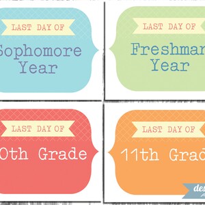 Printable Last Day of School Signs Pre-k Through Grade 12 Rainbow ...