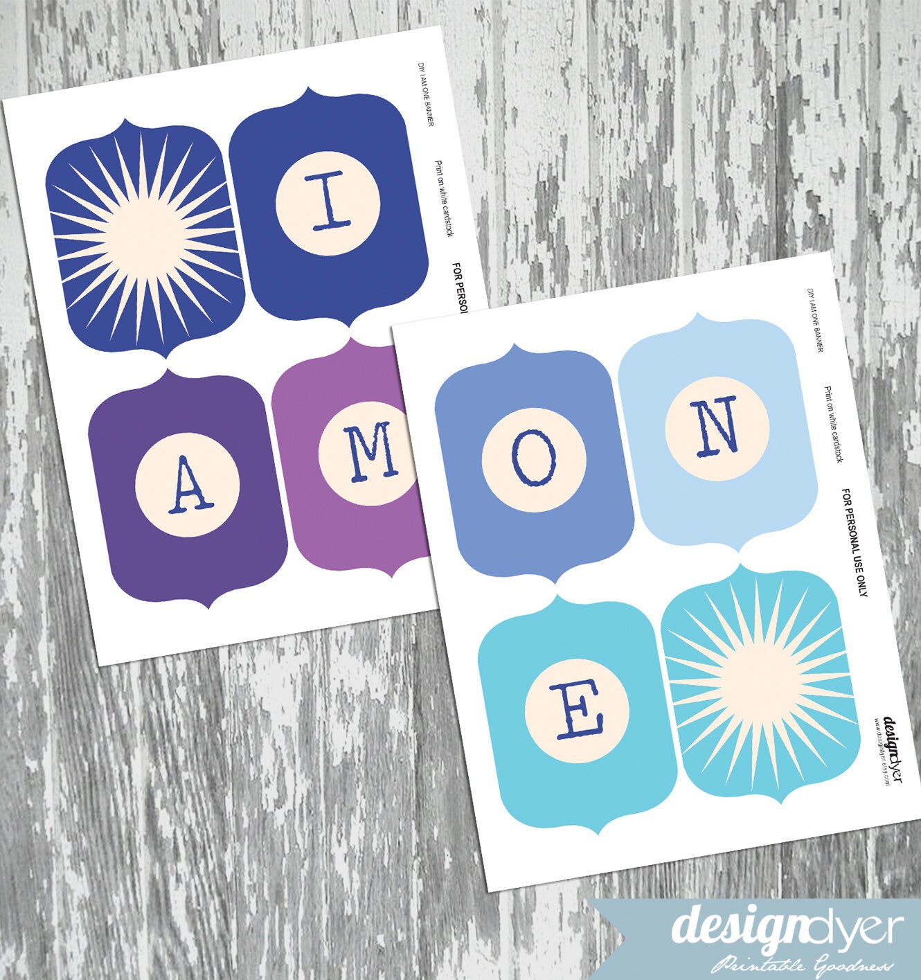 I Am One Printable DIY Highchair Banner Photo Prop INSTANT - Etsy