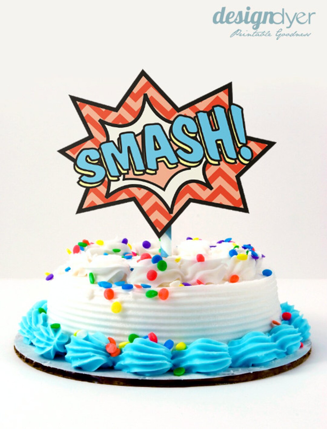 Superhero Smash Cake Topper DIY Printable - Etsy