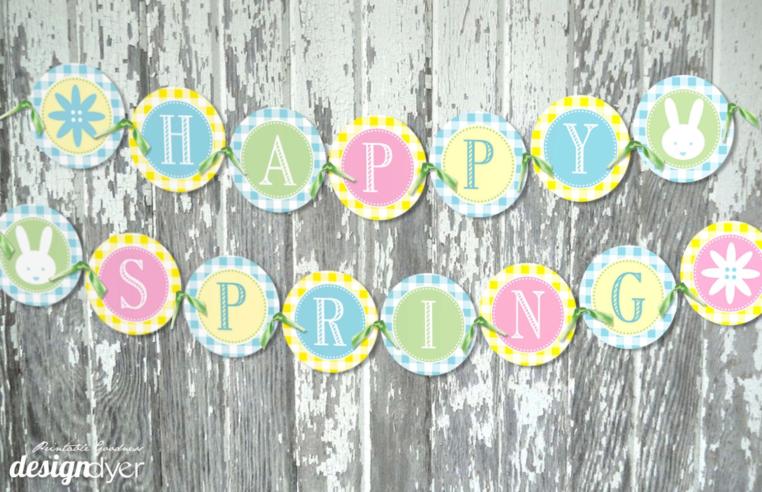 Spring Easter Bunny Party Printables Instant Download Pastel Banner ...