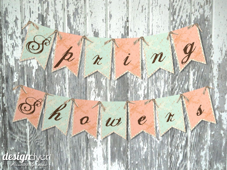 INSTANT DOWNLOAD Printable Spring Showers Party Pack | Etsy