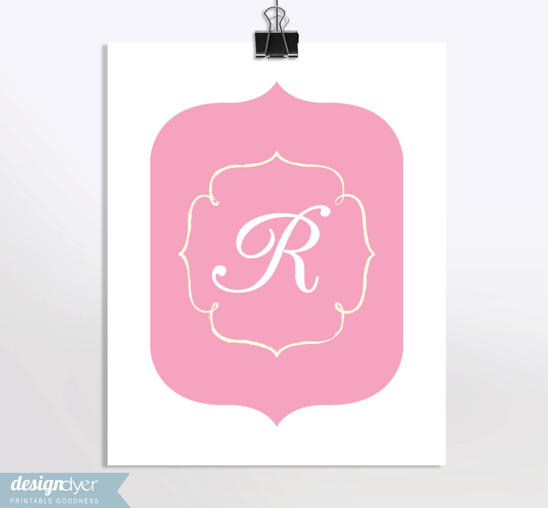 Printable Initial Monogram Wall Art Party Decor Full Alphabet in 4 ...
