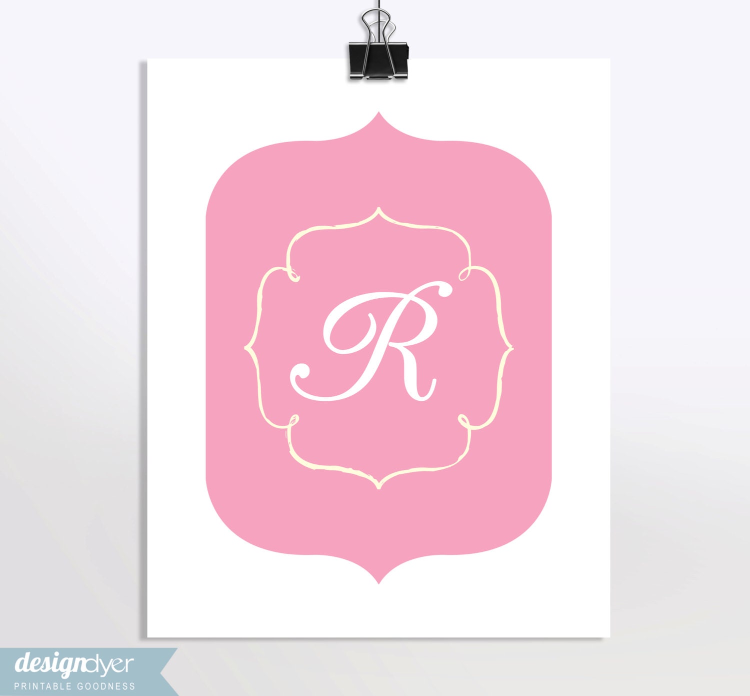 Printable Initial Monogram Wall Art Party Decor Full Alphabet - Etsy