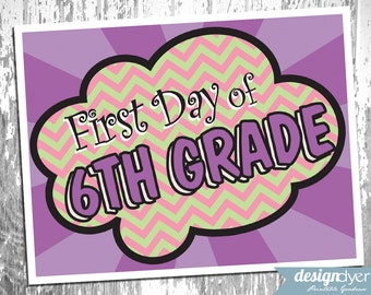 Printable First Day of School Signs Pre-k Through Grade 12 | Etsy