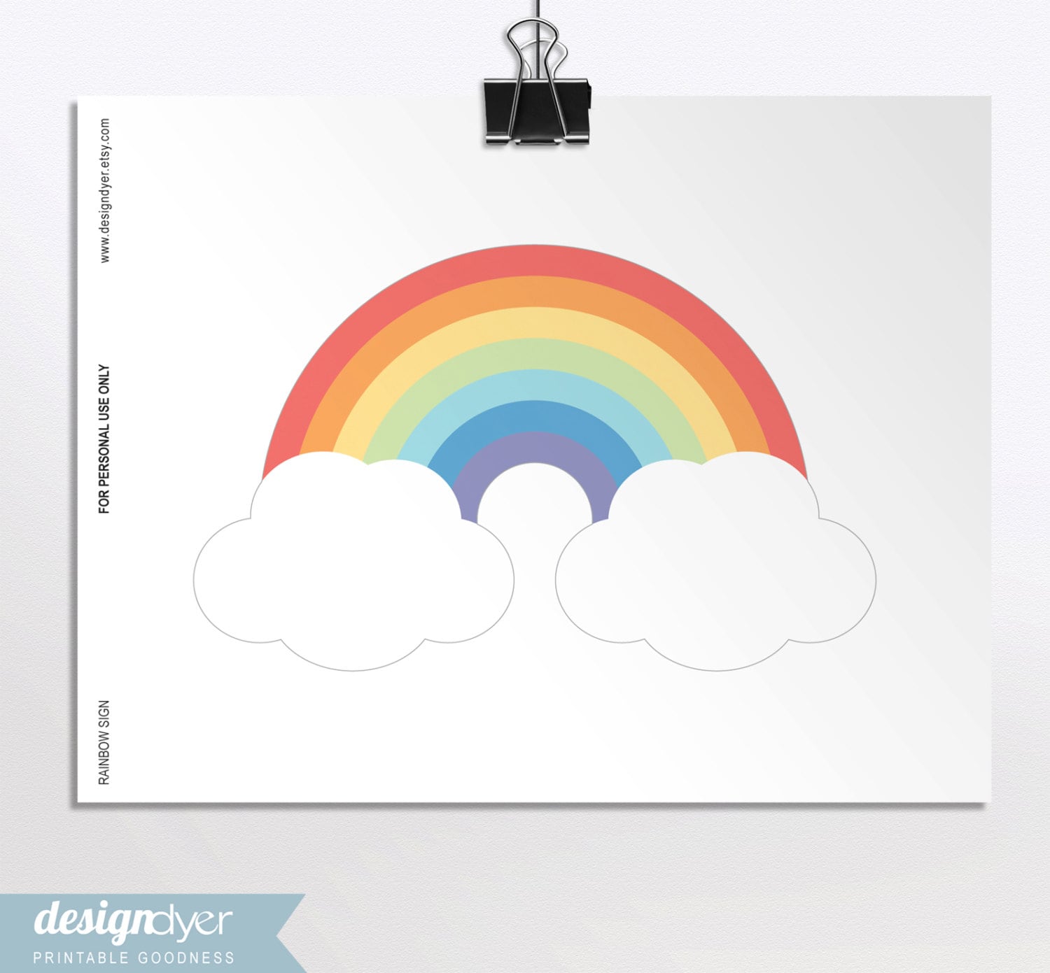 Rainbow Cake Topper DIY Printable Party Sign - Etsy
