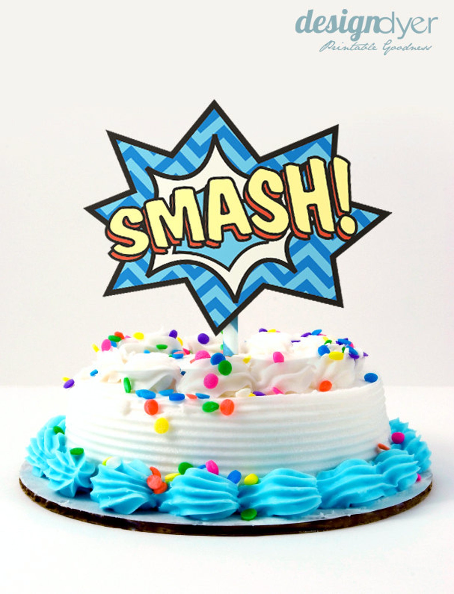 Superhero Smash Cake Topper DIY Printable - Etsy