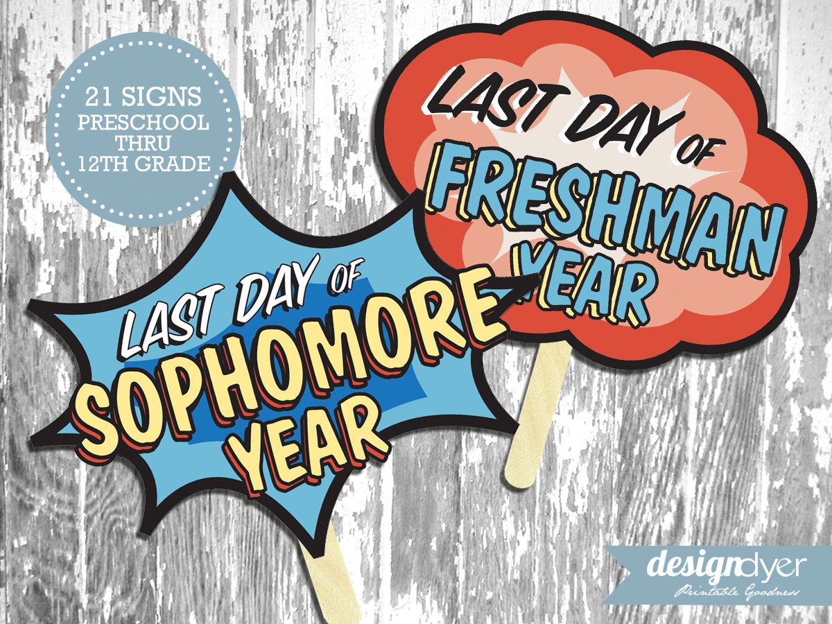 Printable Last Day of School Signs Pre-k Through Grade 12 Superhero ...
