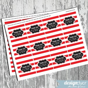 Printable Thank You Favor Tags Stickers Labels INSTANT DOWNLOAD Red ...