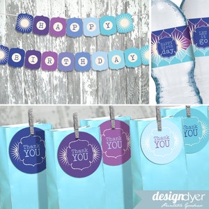 Printable Party Pack INSTANT DOWNLOAD Winter Princess Themed Birthday ...