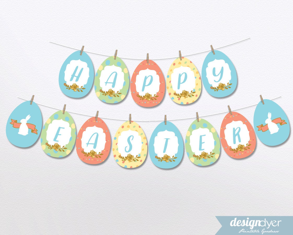 Printable Easter Bunny Party Banner INSTANT DOWNLOAD - Etsy