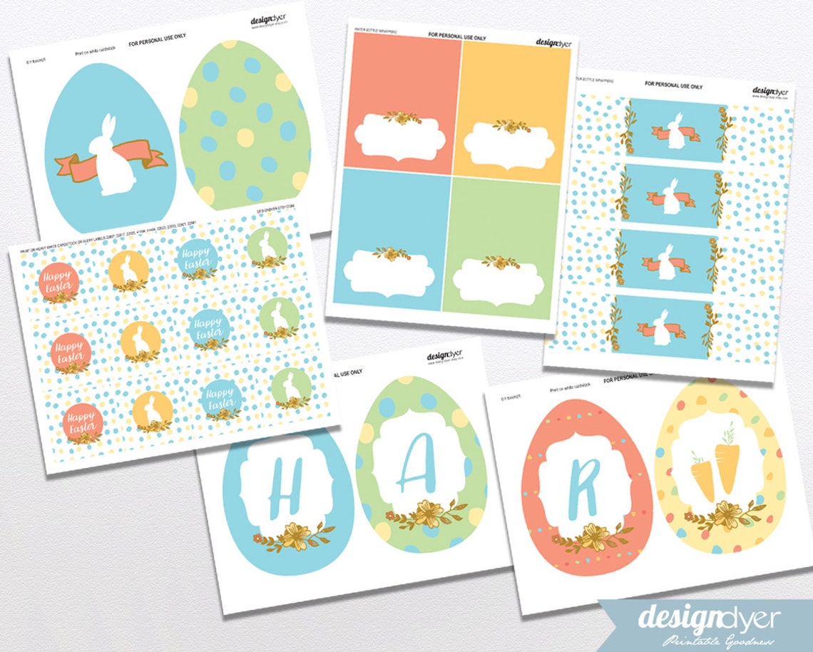 Printable Easter Bunny Party Pack INSTANT DOWNLOAD | Etsy