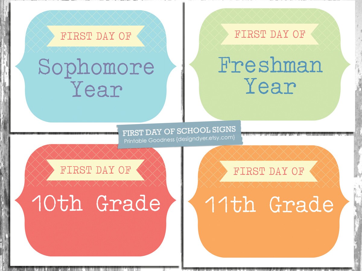 Printable First Day of School Signs Pre-k Through Grade 12 | Etsy