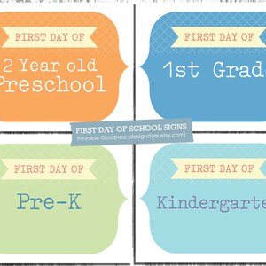 Printable First Day of School Signs Pre-k Through Grade 12 Rainbow ...