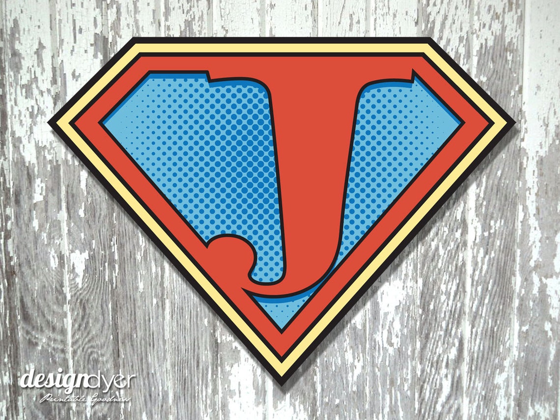 Superhero Initial j Sign Large 26x20 - Etsy