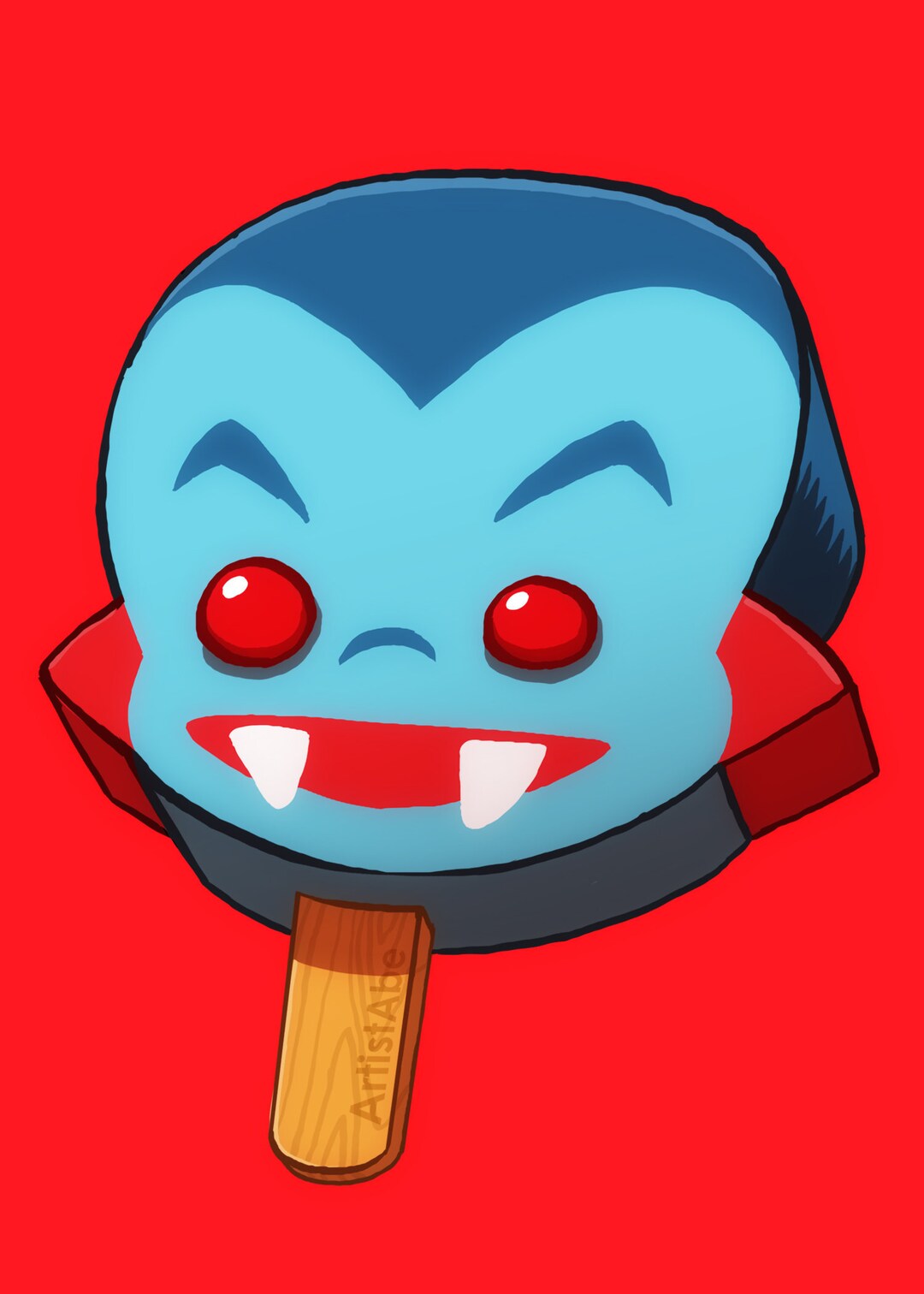 Dracula Popsicle 5x7 - Etsy
