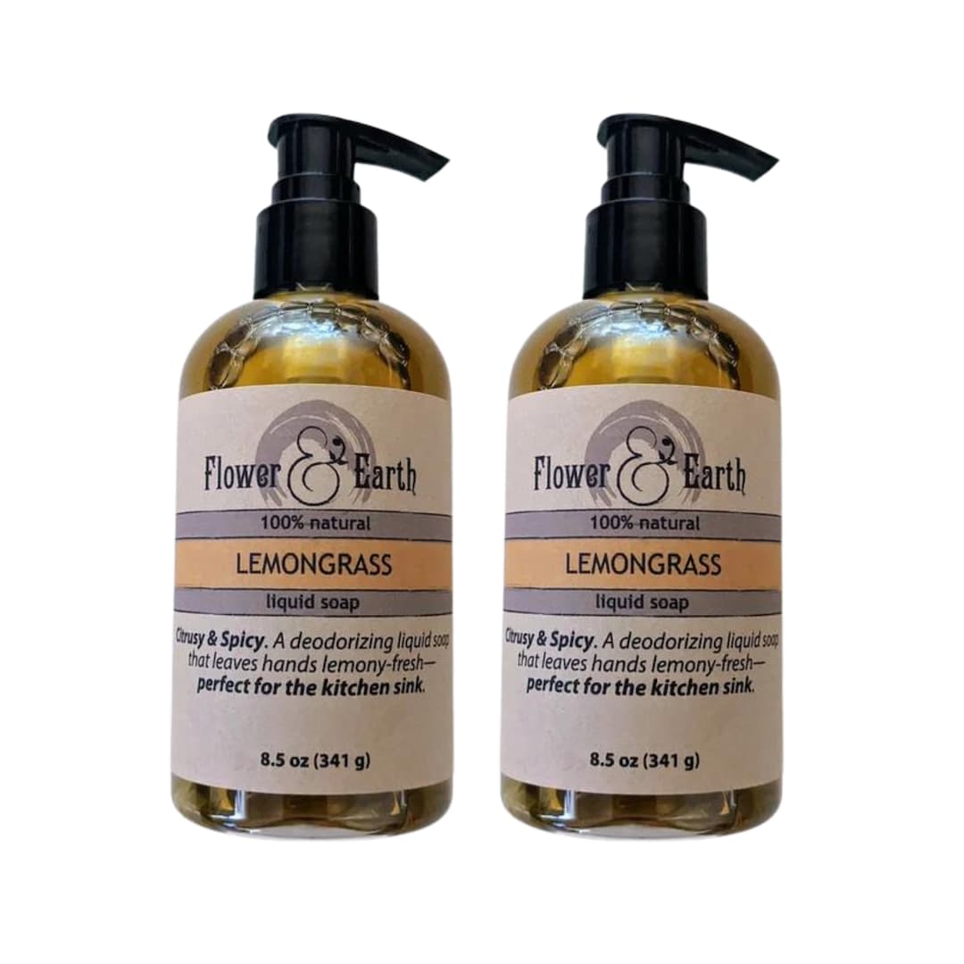 Lemongrass Hand Soap Set of 2, Liquid Soap, Kitchen Gifts for Women ...