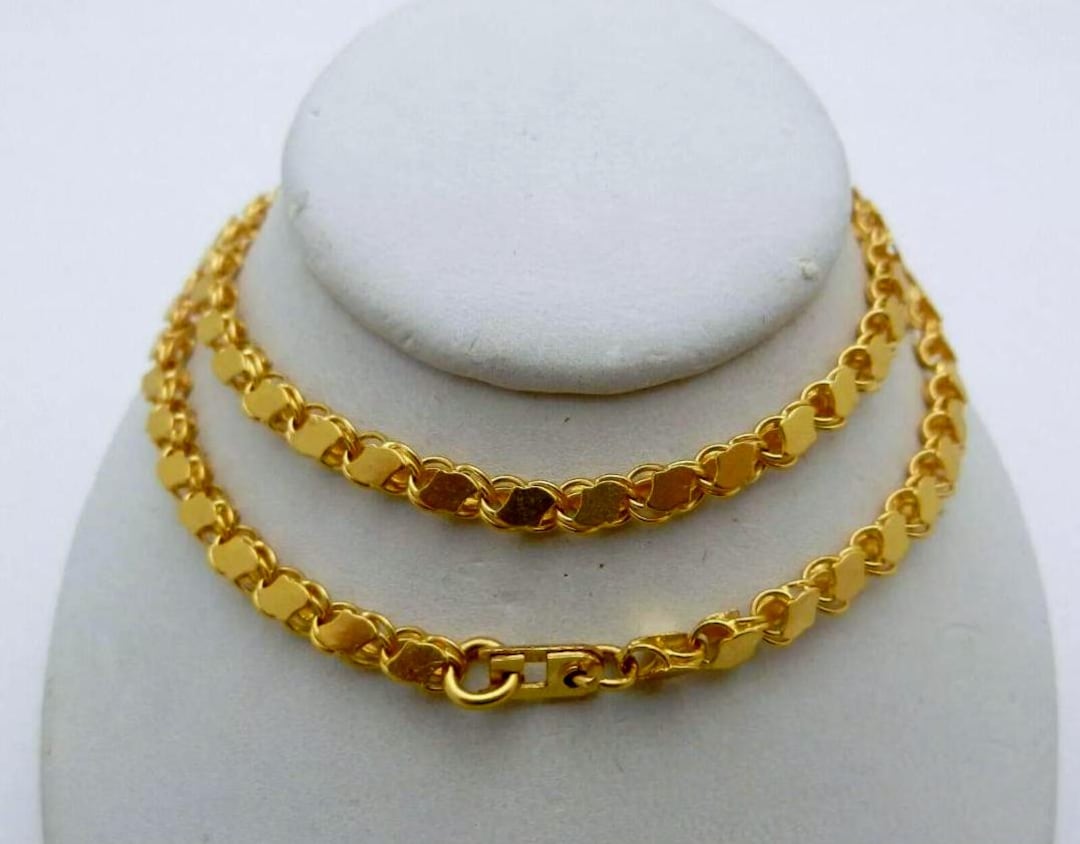 Solid 21k Gold, Middle Eastern Chain/necklace 27 Long 35 Grams ...