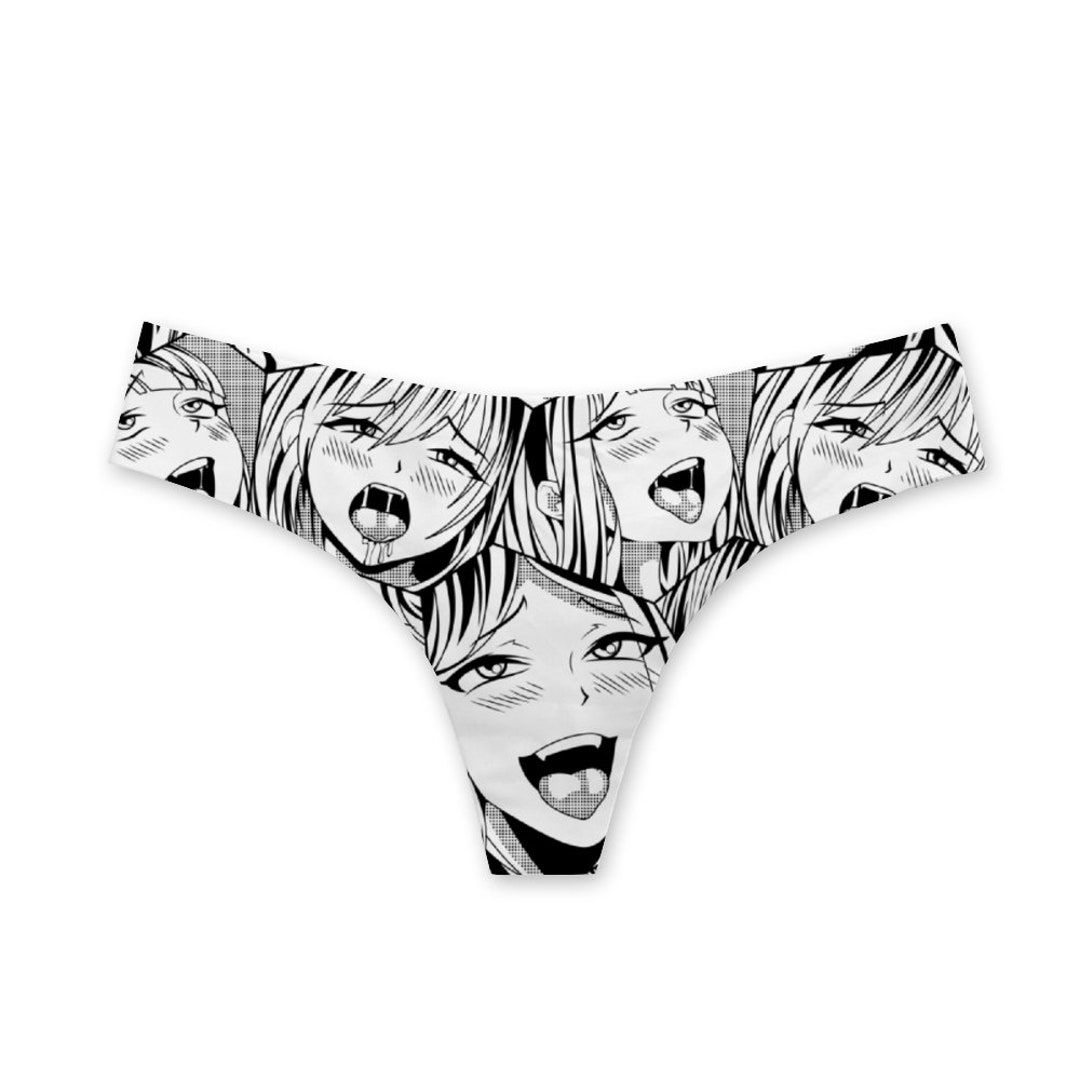 Ahegao Inspired Thong Panties Underwear Etsy