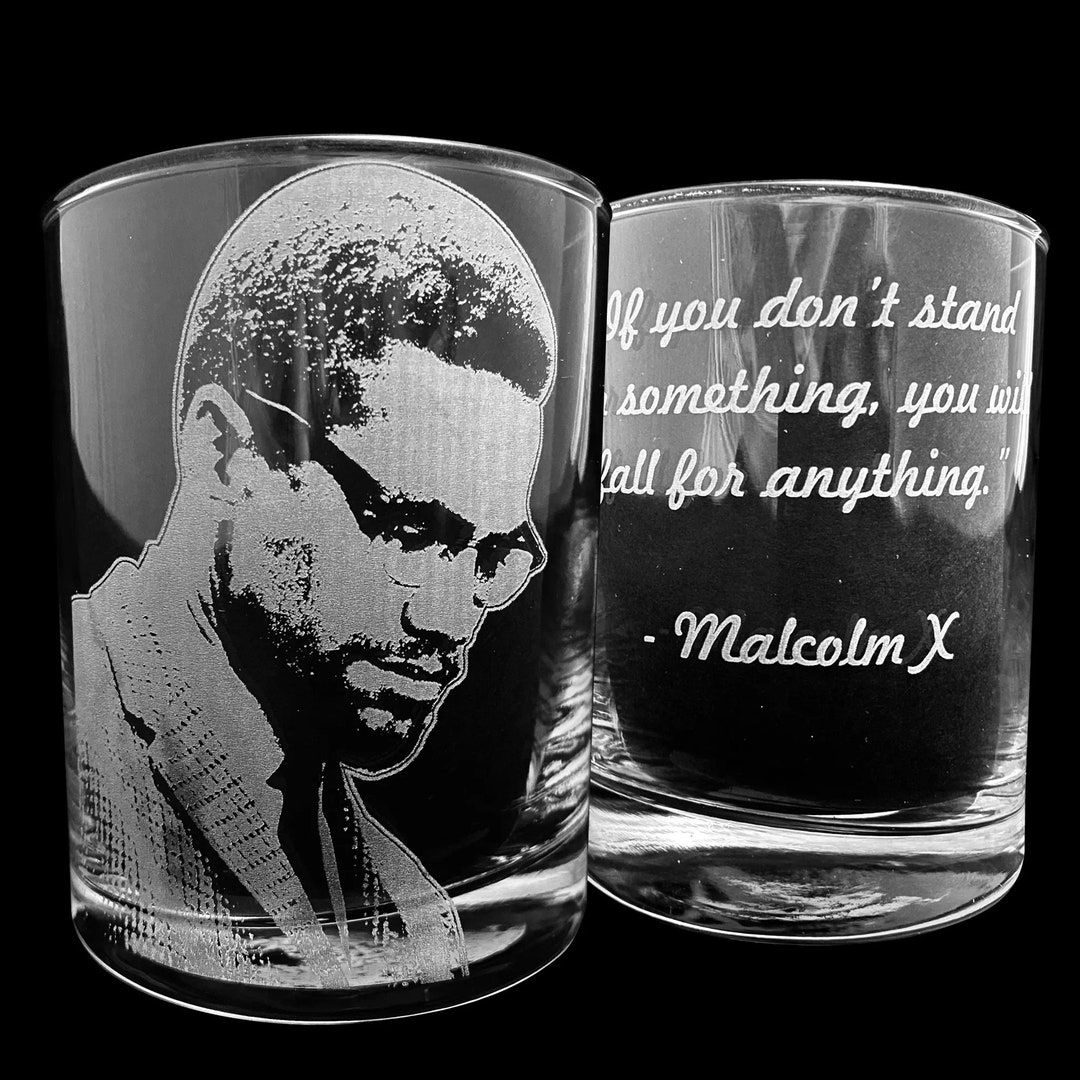 Malcolm X Double Whiskey Rocks Glass - Etsy