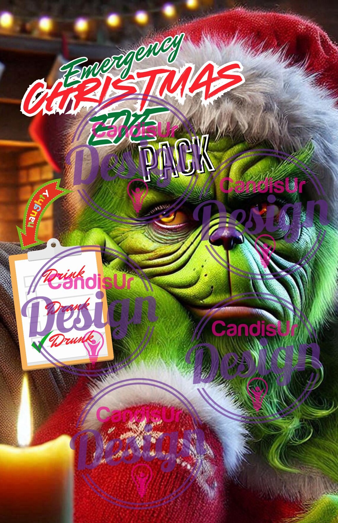 Grinch Jumbo Christmas Card, Holiday Card, Christmas Card, Christmas ...