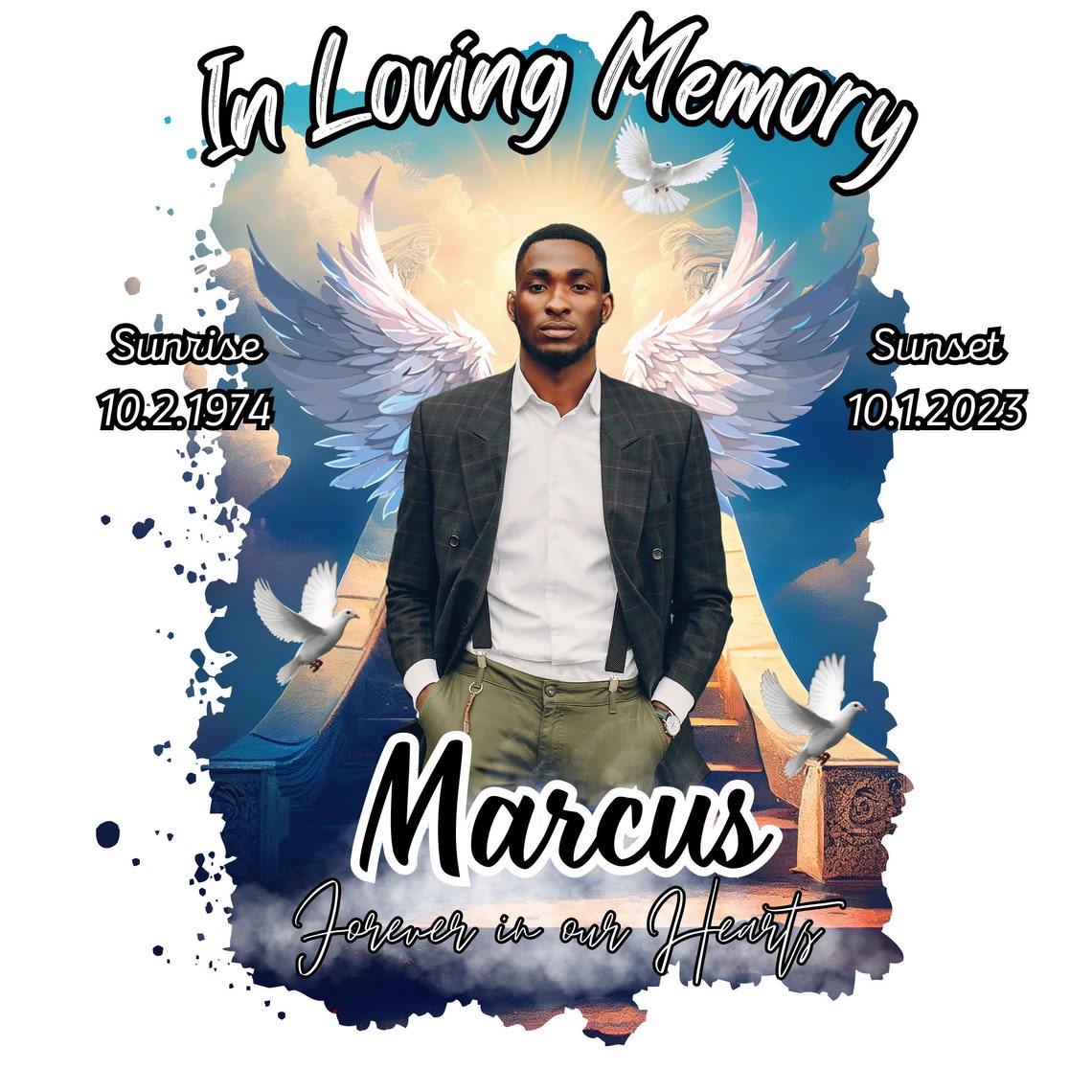 CUSTOM Memorial Png, RIP Tee, Canva Template, Editable Canva, Memorial ...