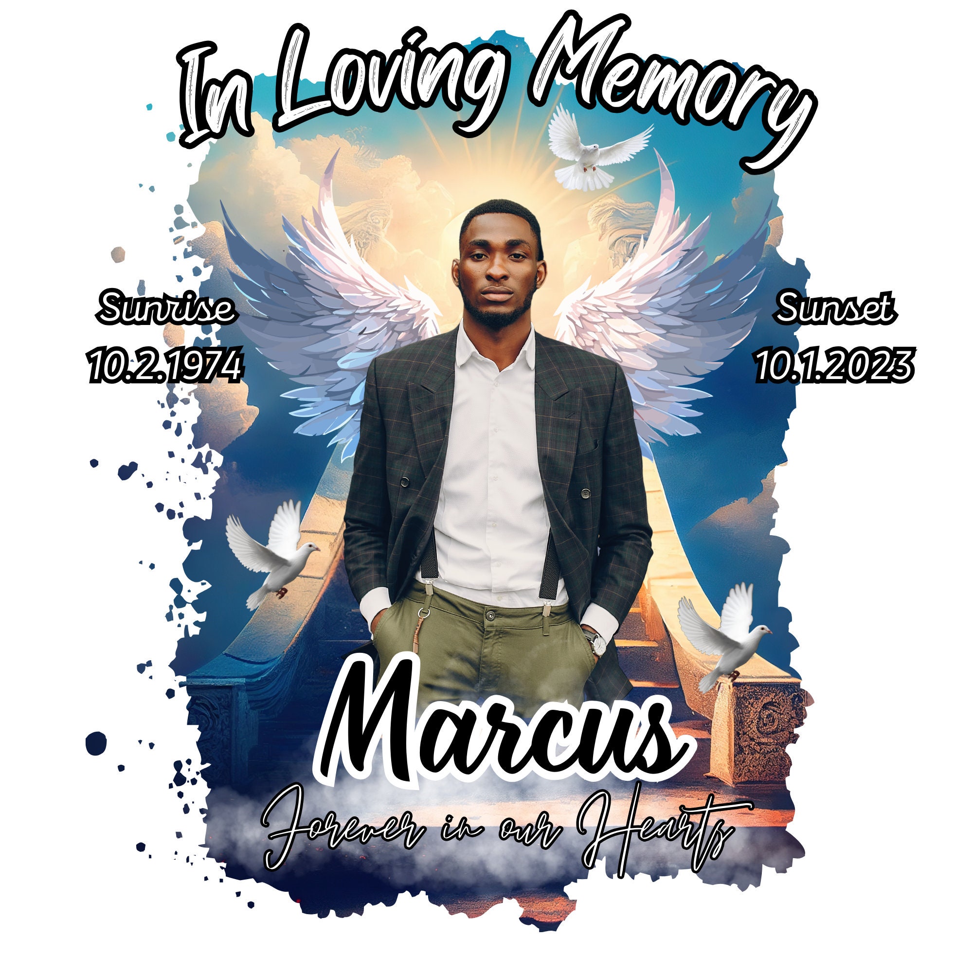CUSTOM Memorial Png, RIP Tee, Canva Template, Editable Canva, Memorial ...