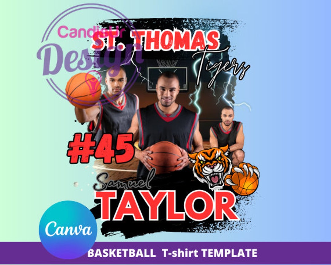 Canva Basketball Template, Basketball T-shirt Designs, Canva Editable ...