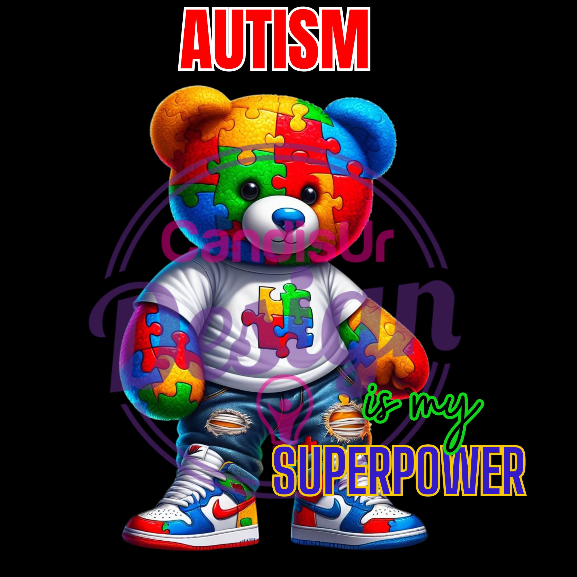 Autism is My Superpower Teddy Bear, Autism Teddy Bear, Autism Awareness ...