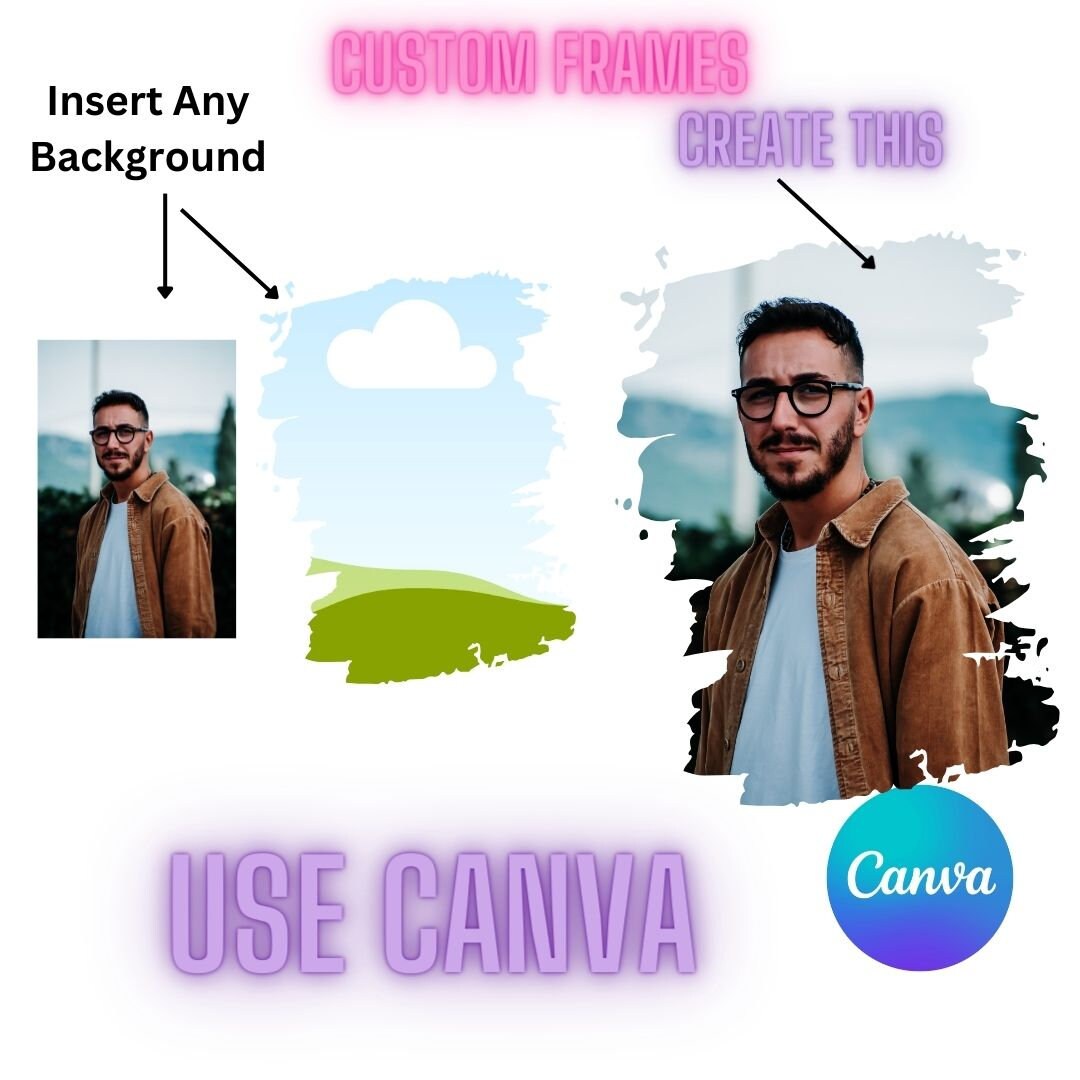 Canva Frame Template, Sublimation, DTF, Clipart Image Mask, Clipping ...