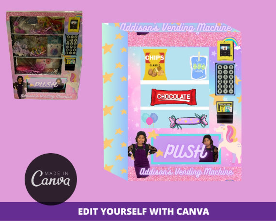CUSTOM Vending Machine Template, Canva Easter Vending Machine ...