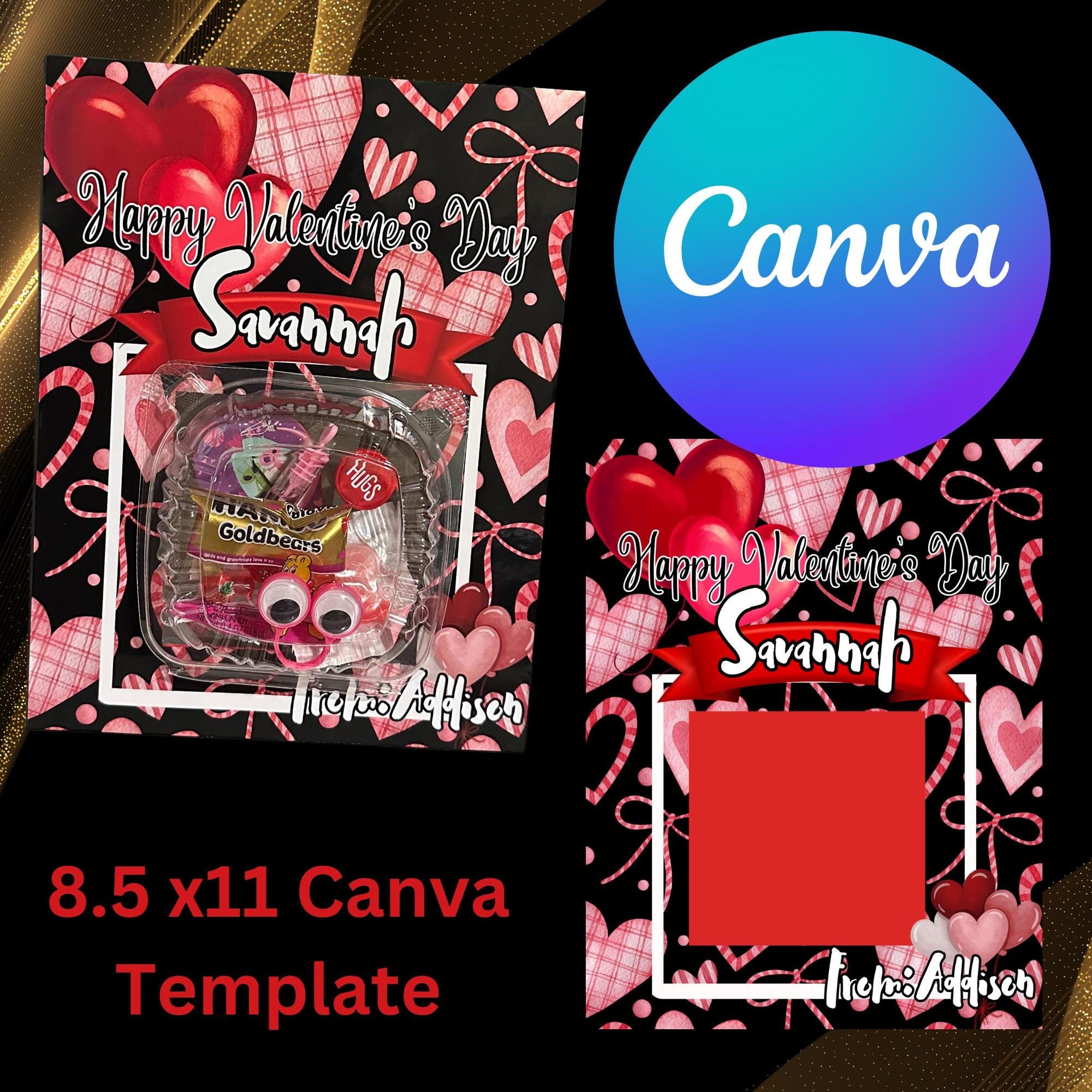 Mini Jumbo Card, Valentine Jumbo Card Canva Template, Editable Canva ...
