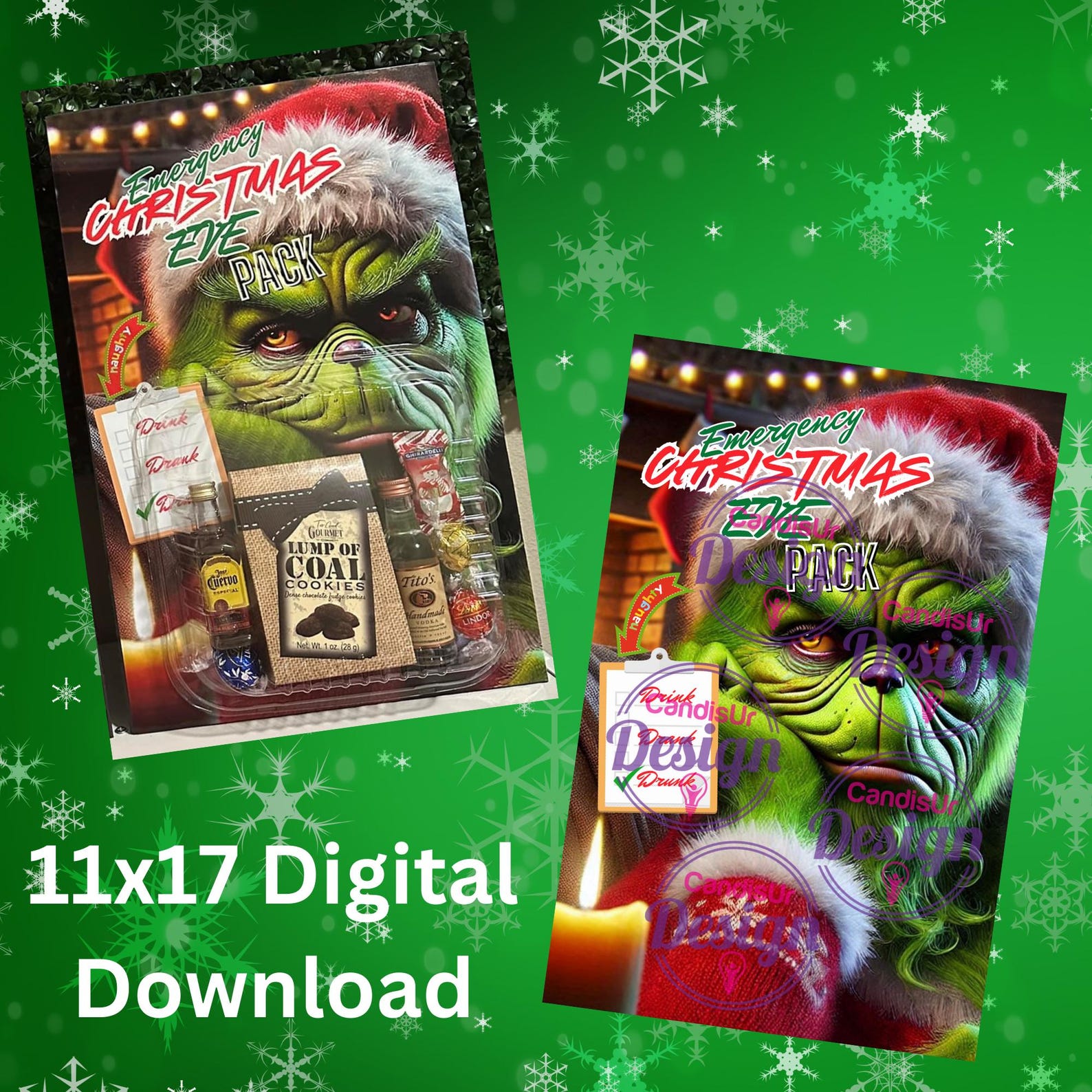 Grinch Jumbo Christmas Card, Holiday Card, Christmas Card, Christmas ...