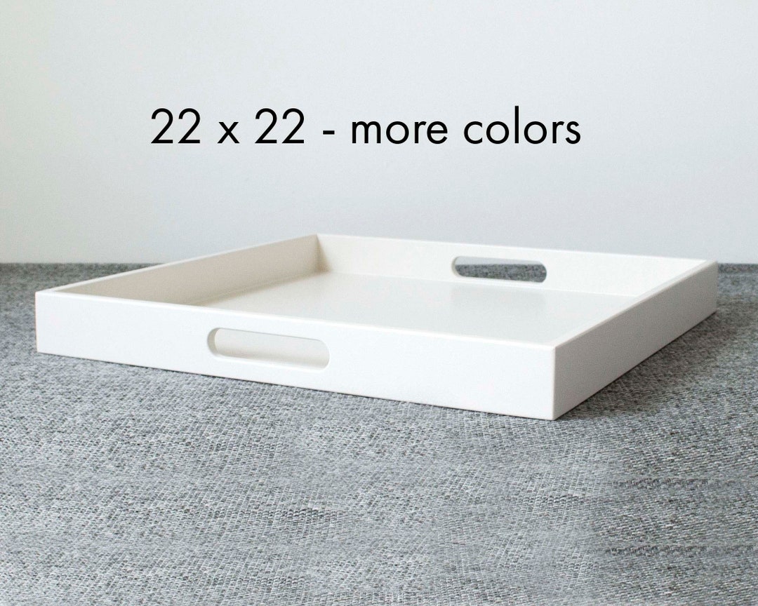 22 X 22 Square Coffee Table Tray: Large Ottoman Tray With Handles - Etsy