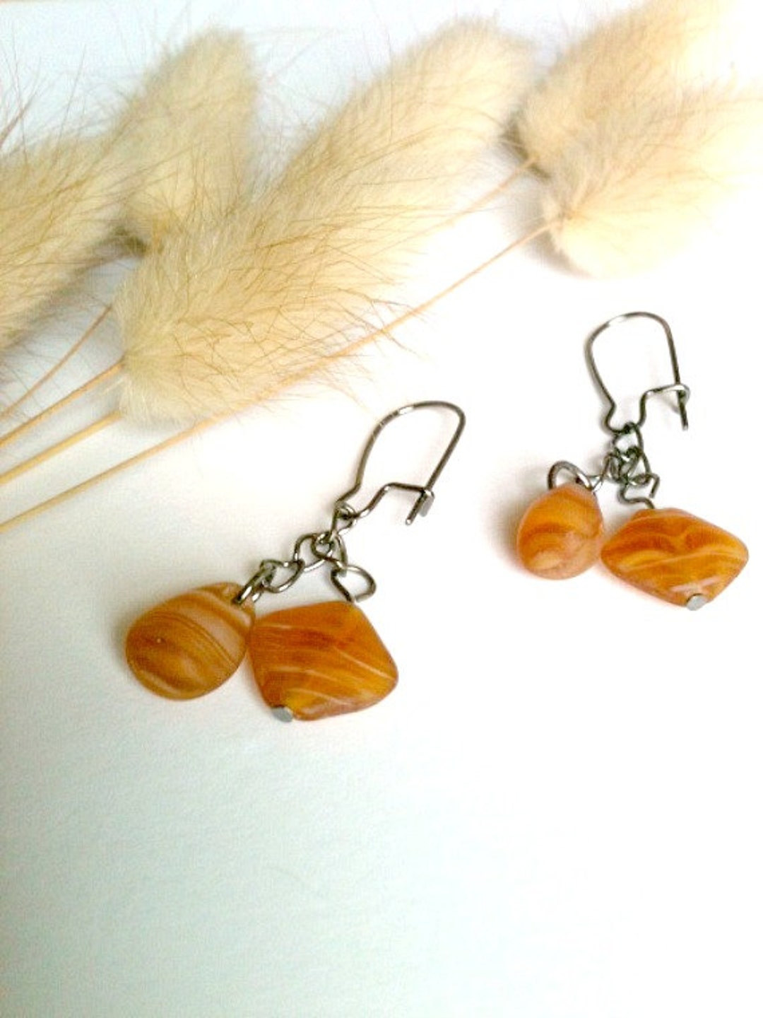 Brown Shell Handmade Dangle Earrings - Etsy