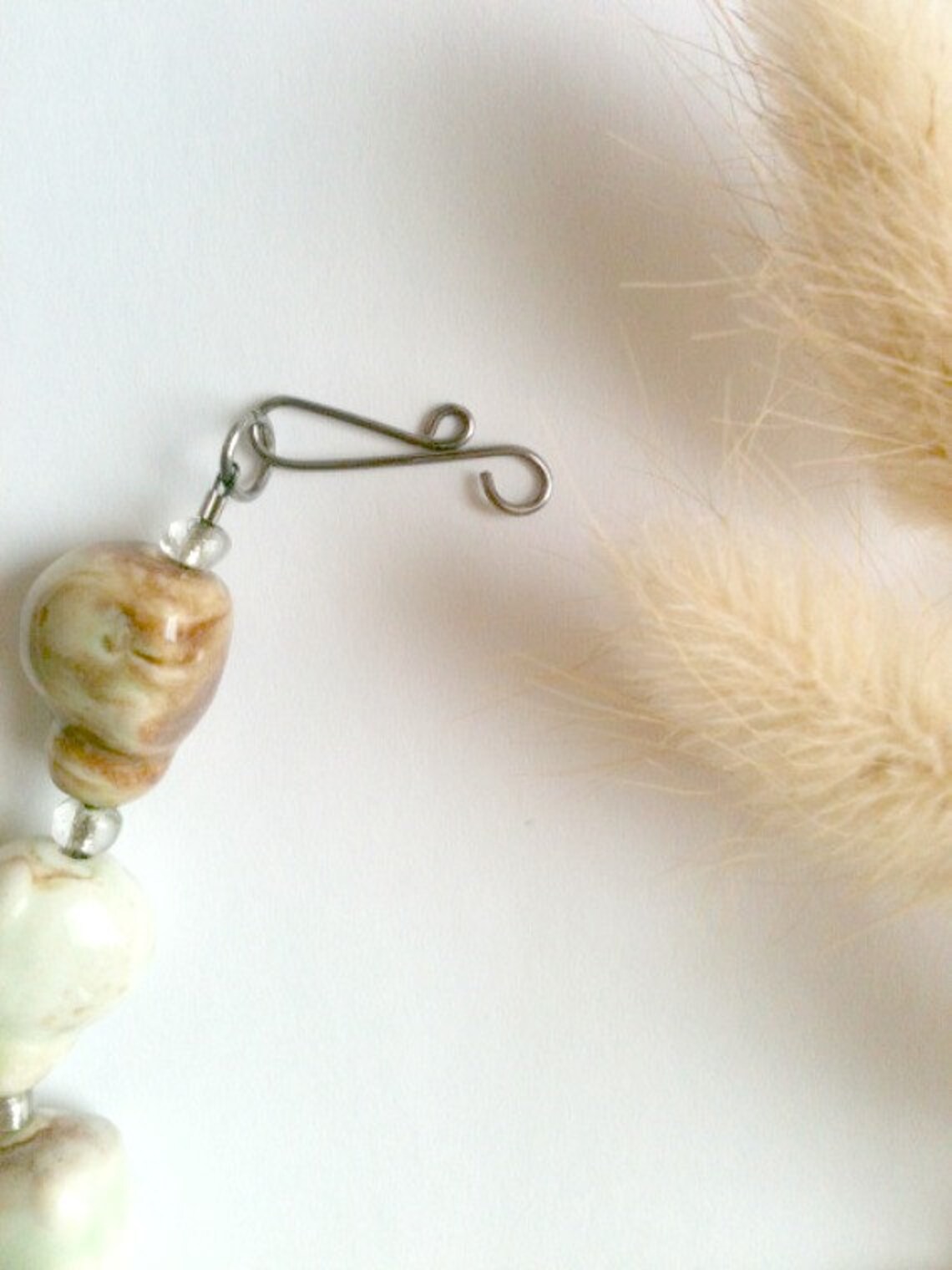 Brown and Beige Necklace, Tortoise Shell With Decorative Hand Formed ...