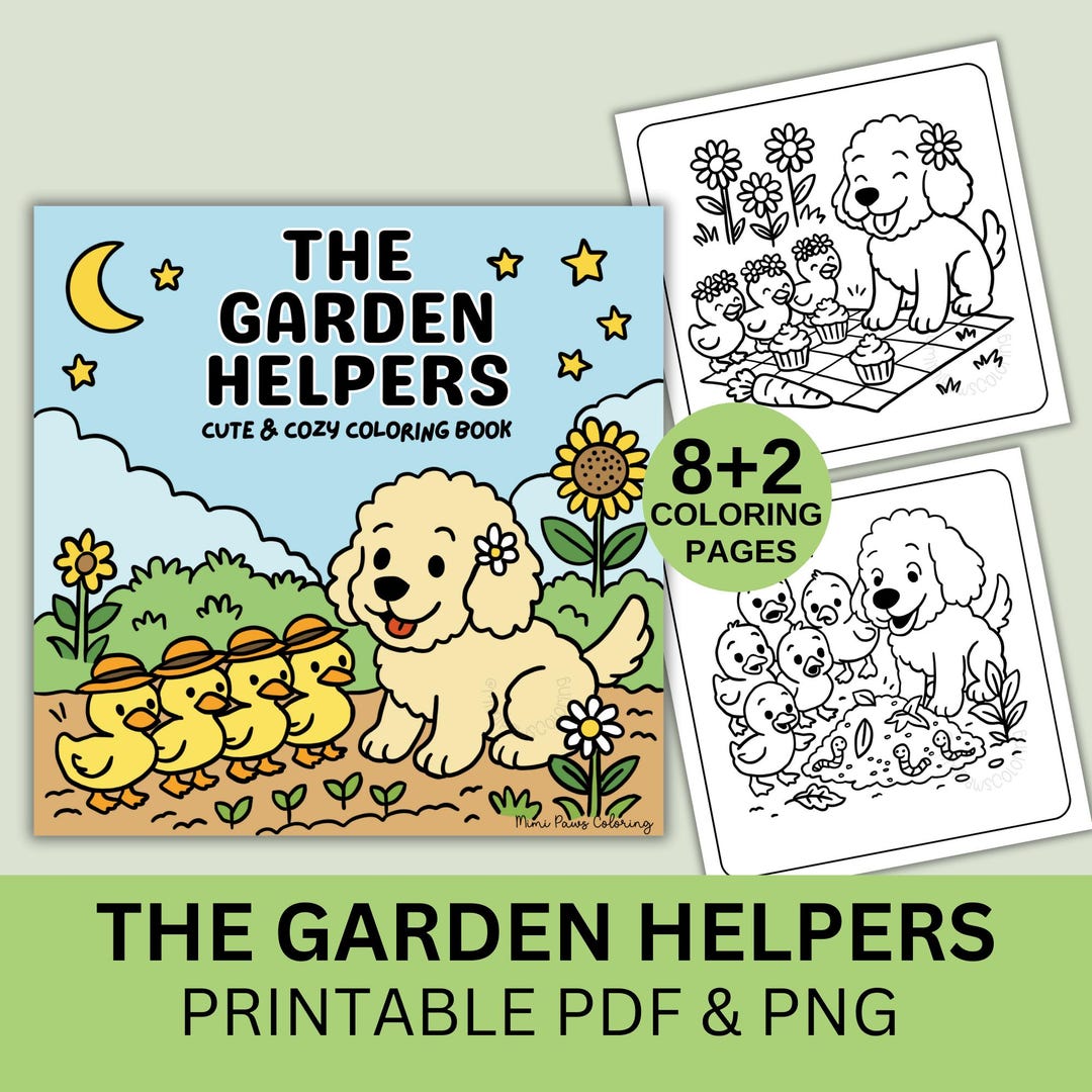 Cozy Garden Friends Coloring Pages for Adults and Kids, Printable ...