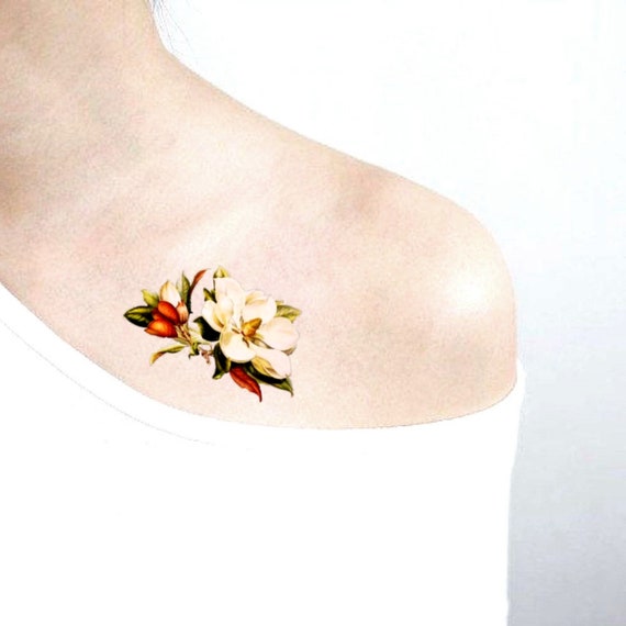 Magnolia Flower Chest Tattoo