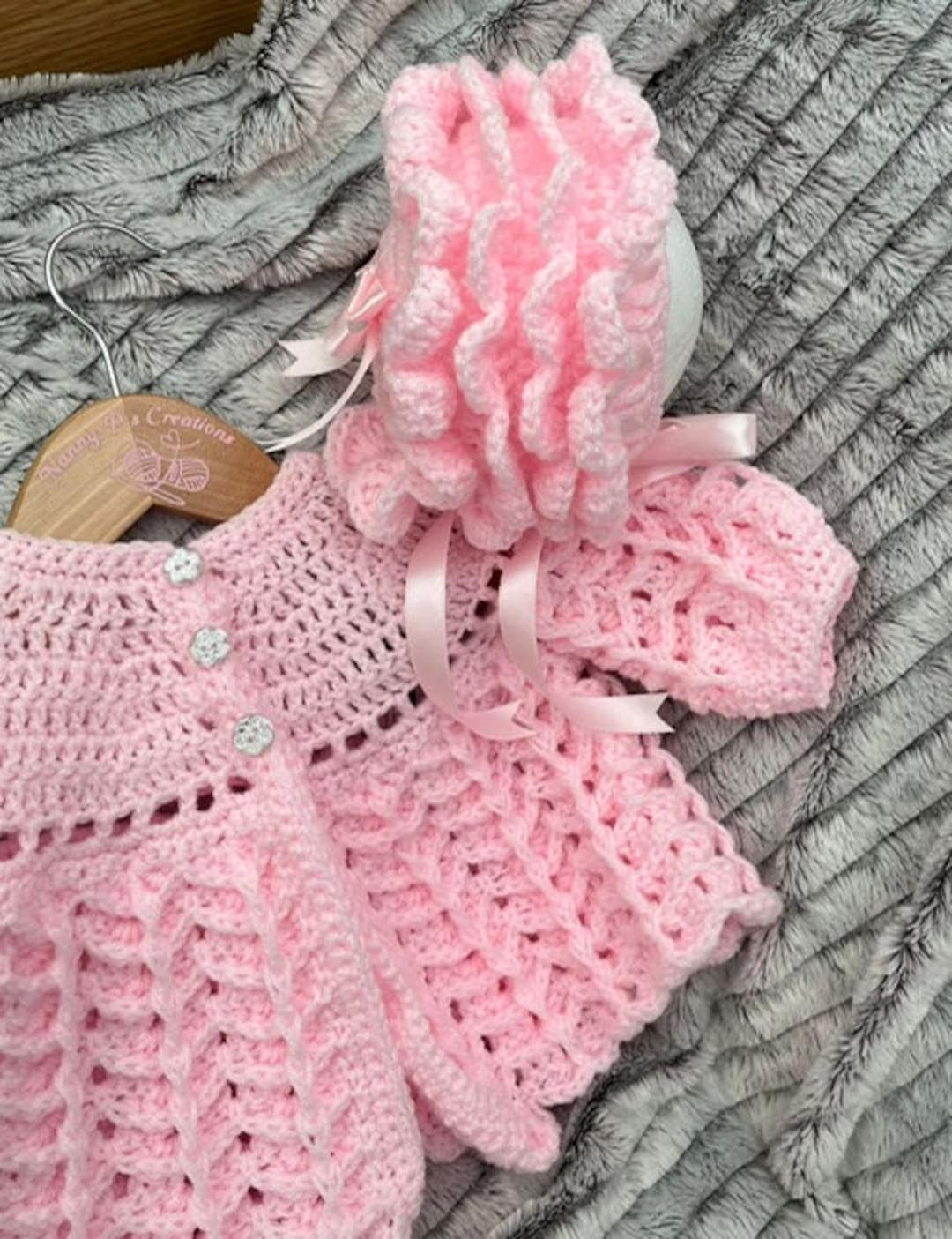 No 126a Baby Oceana Matinee Outfit Crochet Pattern UK TERMINOLOGY - Etsy