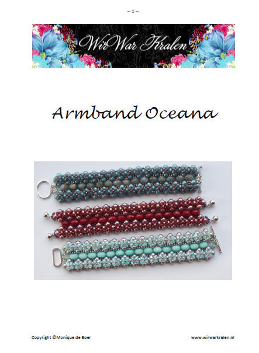 Beading Pattern Bracelet Oceana PDF (dutch) - Etsy