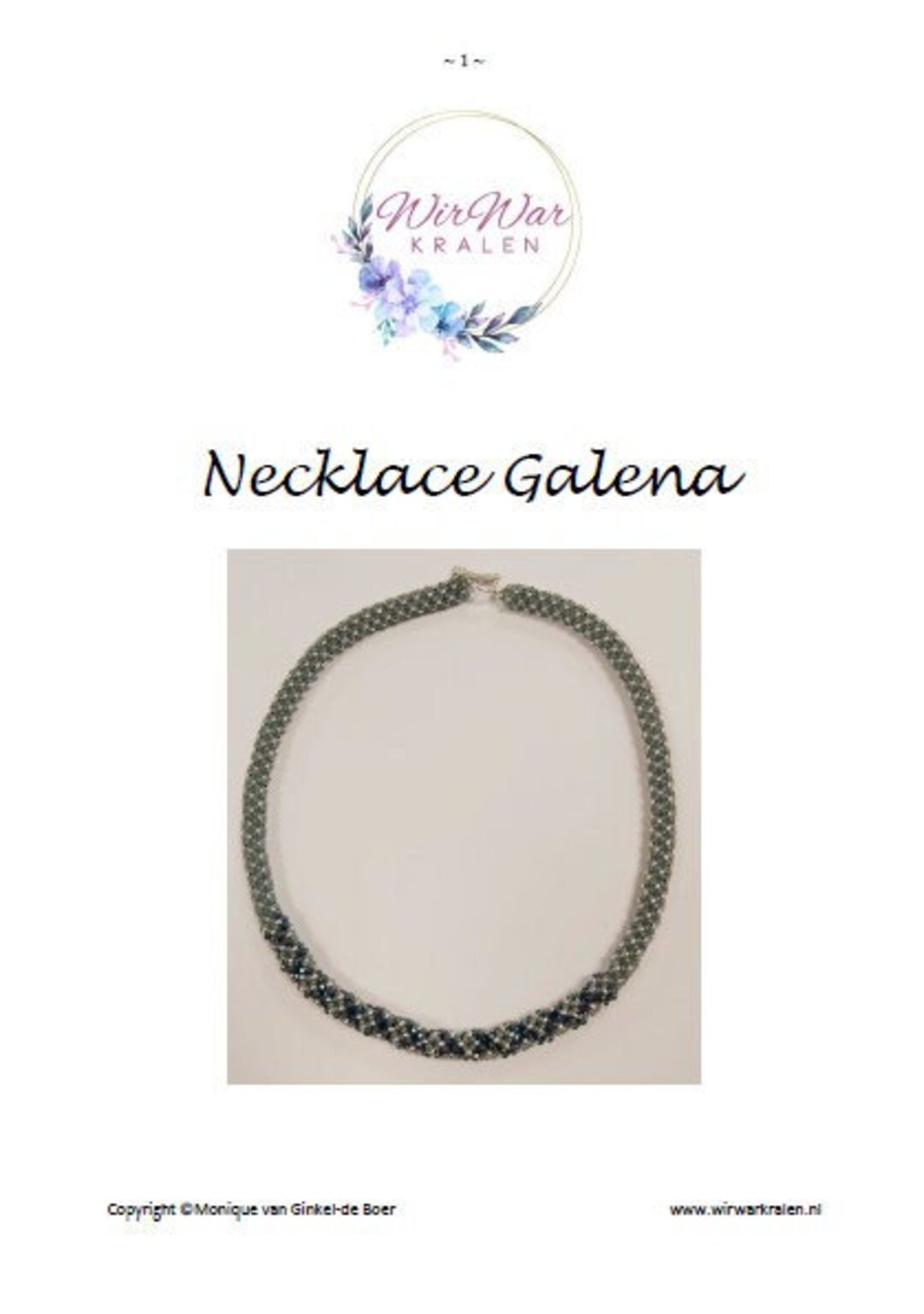 Beading Pattern Necklace Galena (english & Dutch) - Etsy