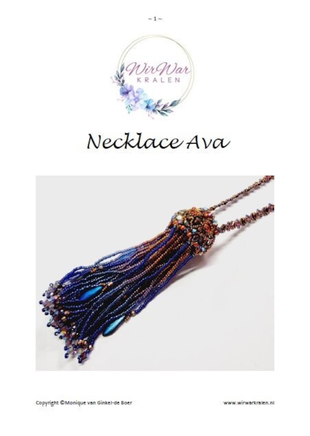 Beading Pattern Necklace Ava (english & Dutch) - Etsy