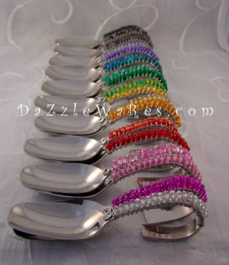 SPOON 5 LOOPED Mini Sparkle Beaded dessertcandy - Etsy