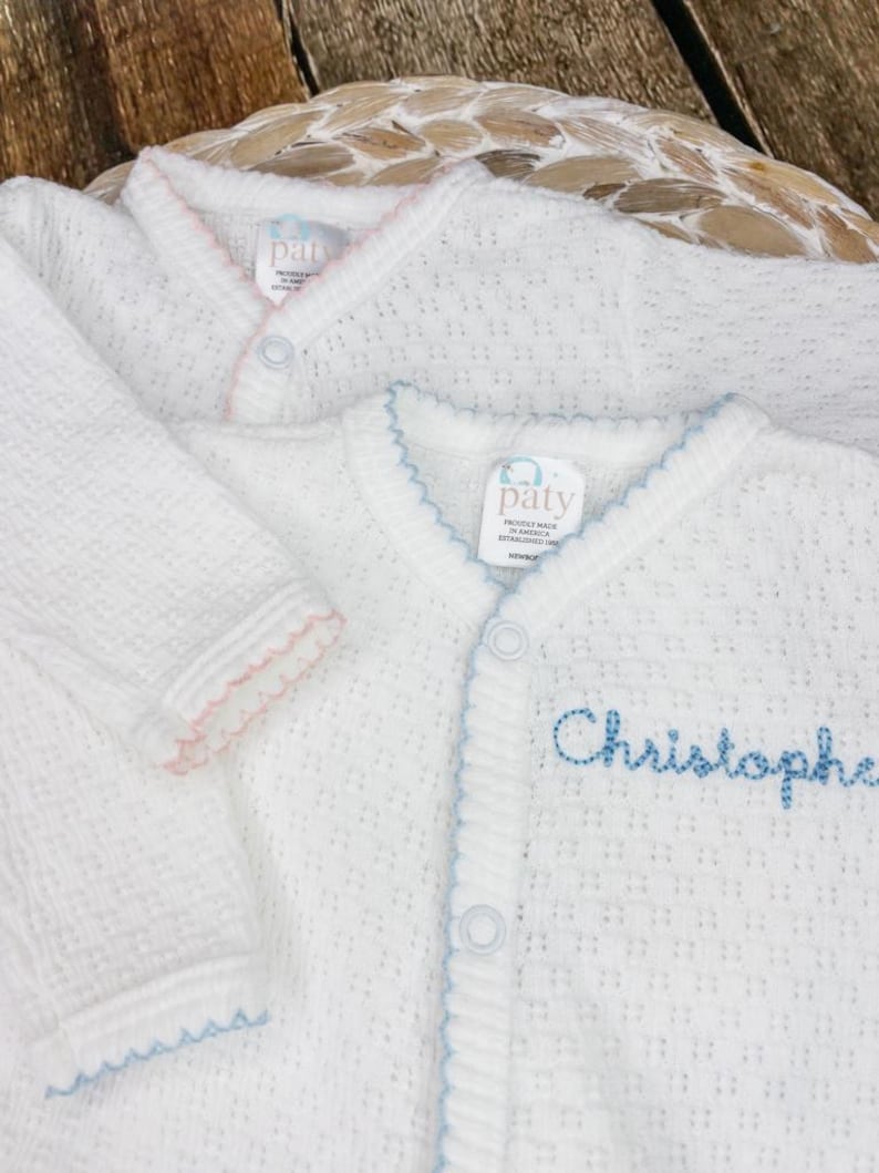 Paty Inc Knit Personalized Footie , Baby Boy Girl Coming Home Outfit ...