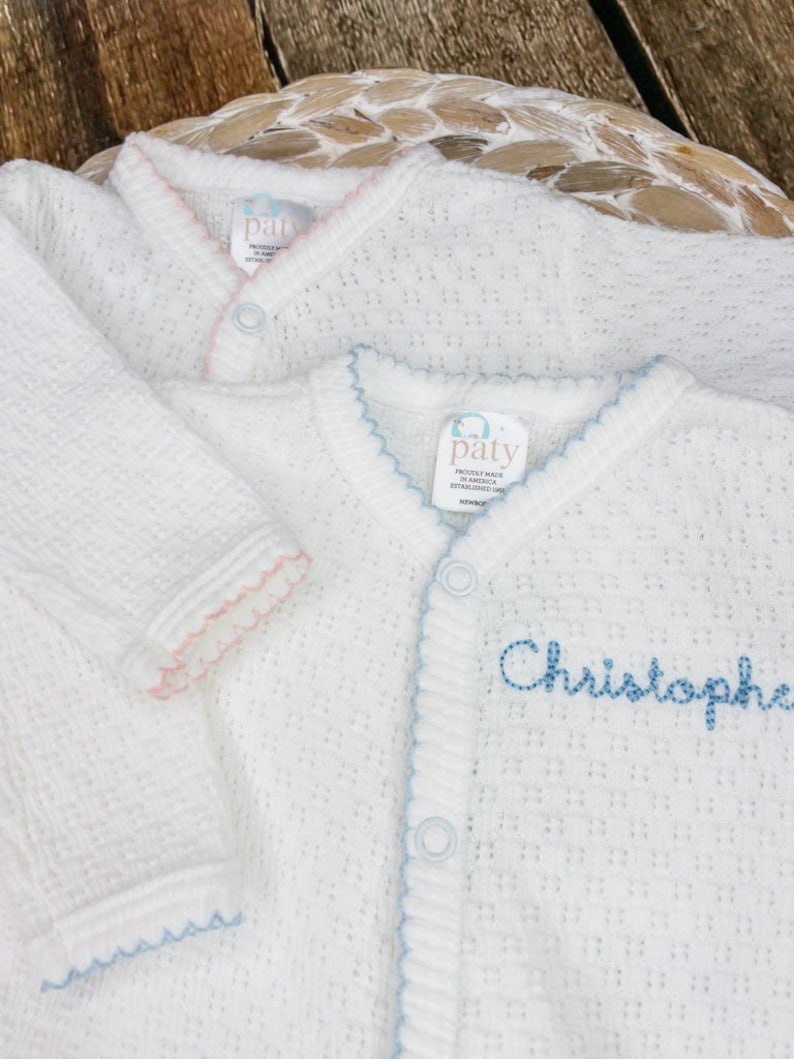 Paty Inc Knit Personalized Footie , Baby Boy Girl Coming Home Outfit ...